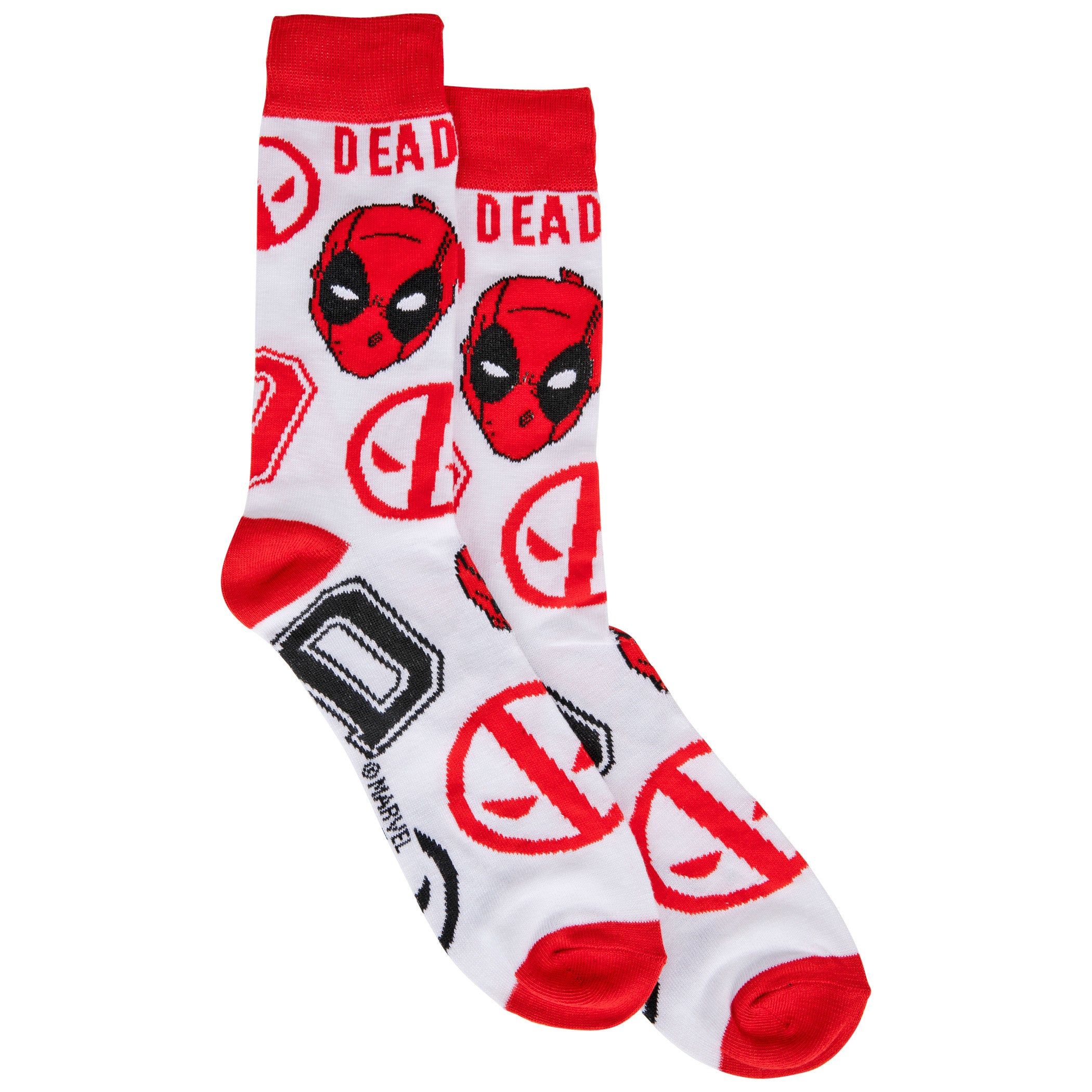 Deadpool Faces and Symbols Crew Socks – Ruumur